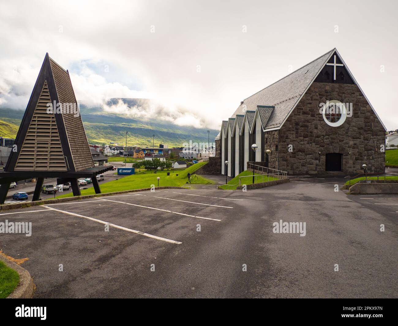 Klaksvik, Faroe Islands - July, 2021: Christian's Lutheran Church with ...