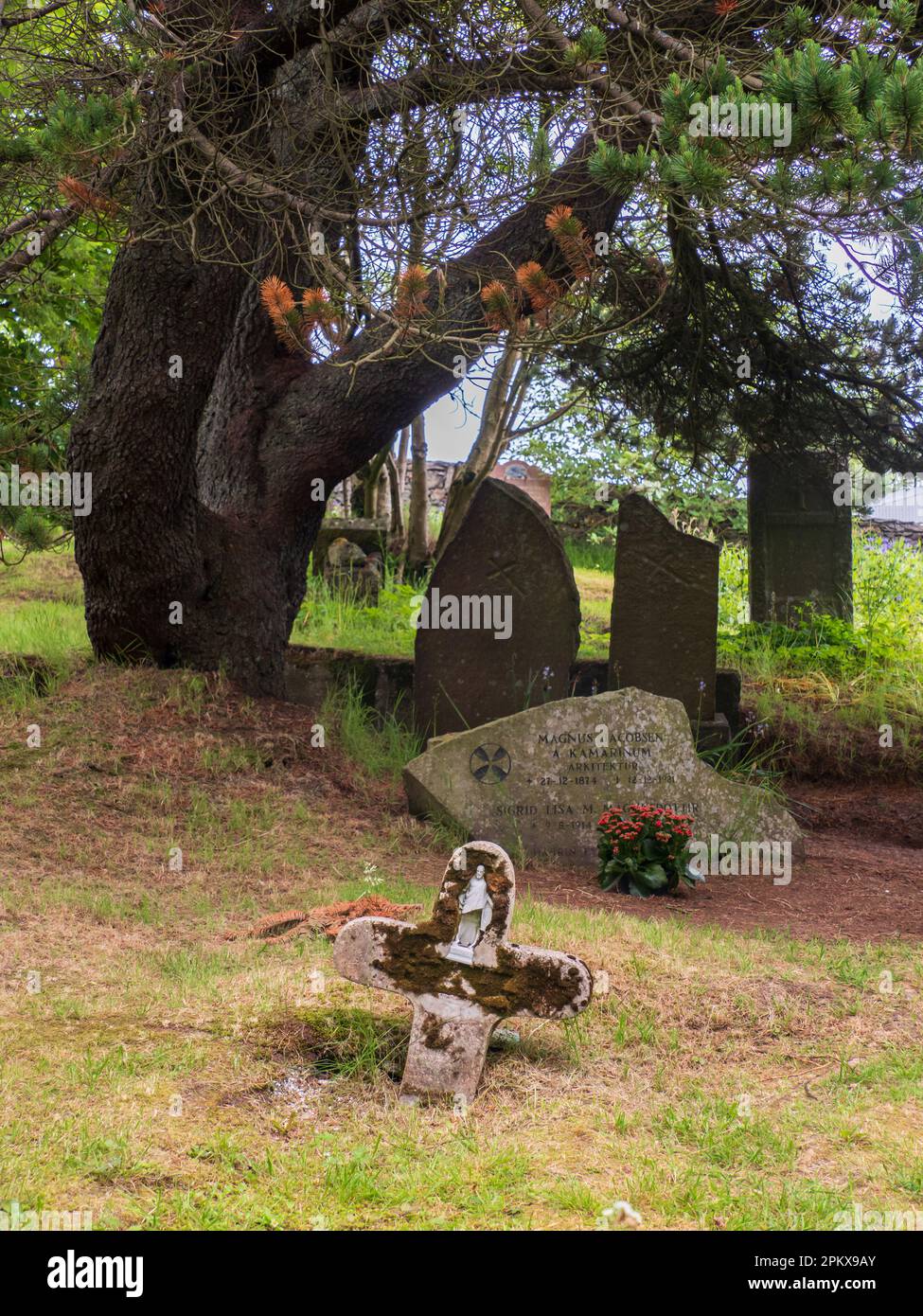 Tórshavn, Faroe Islands - July 2021: Old, historic cemetery amidst ...