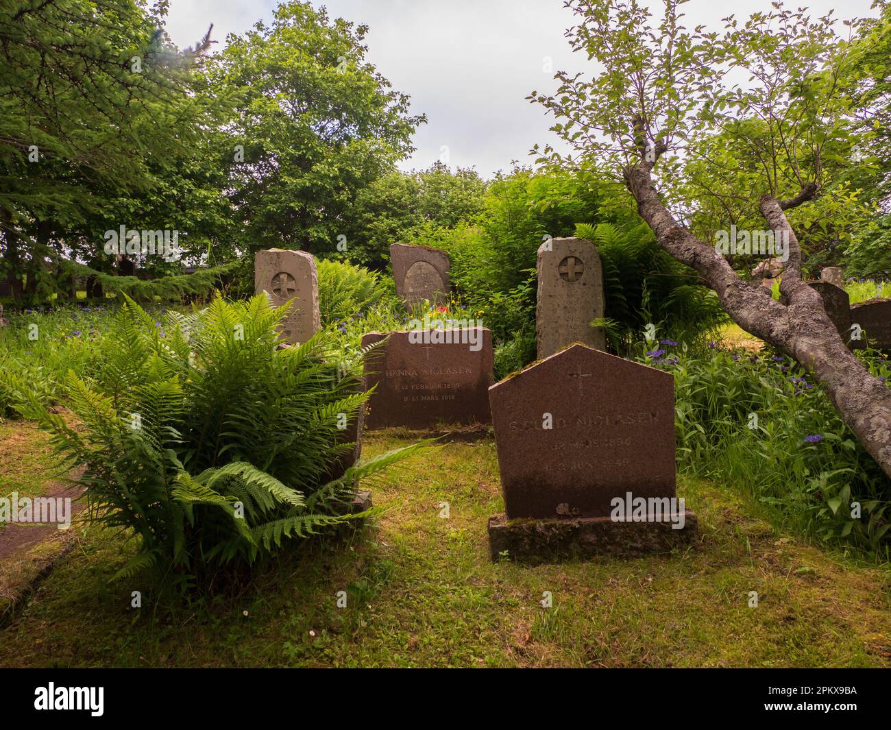 Tórshavn, Faroe Islands - July 2021: Old, historic cemetery amidst ...