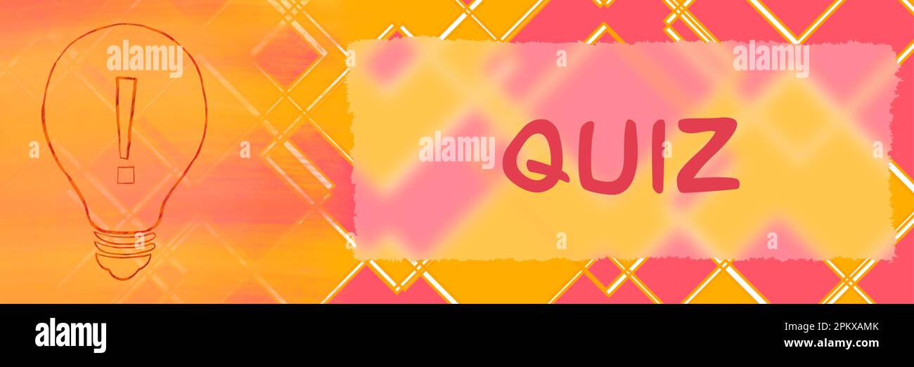 Quiz Pink Orange Diamond Background Text Horizontal Stock Photo - Alamy