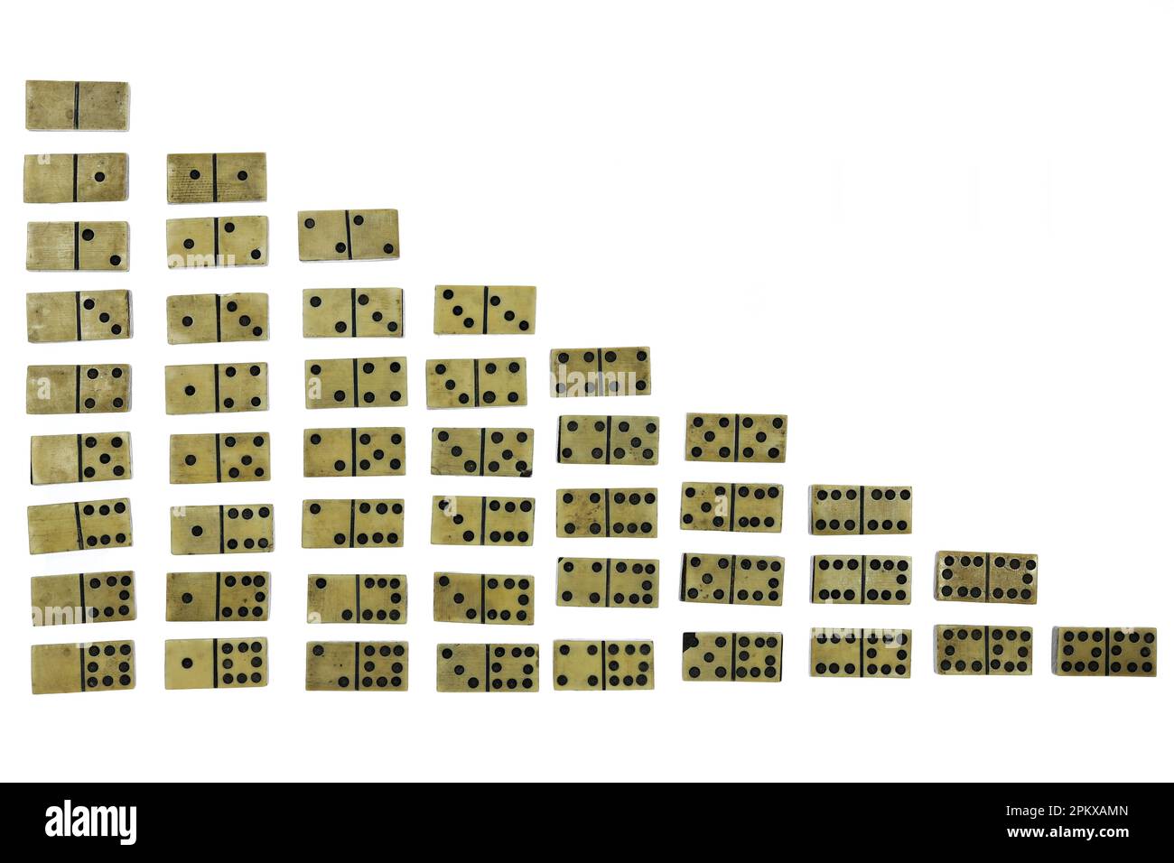 vintage domino set isolated on white background Stock Photo - Alamy
