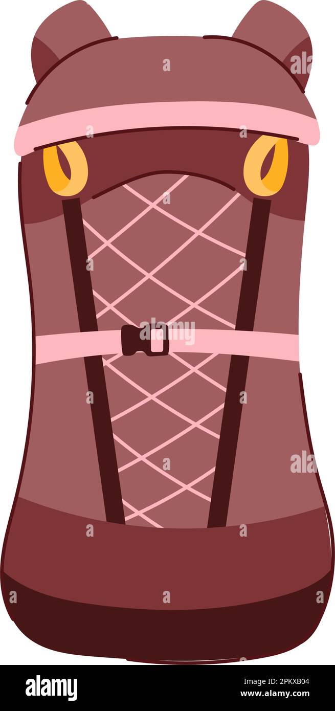 tourist backpack camp cartoon vector illustration Stock Vector Image ...