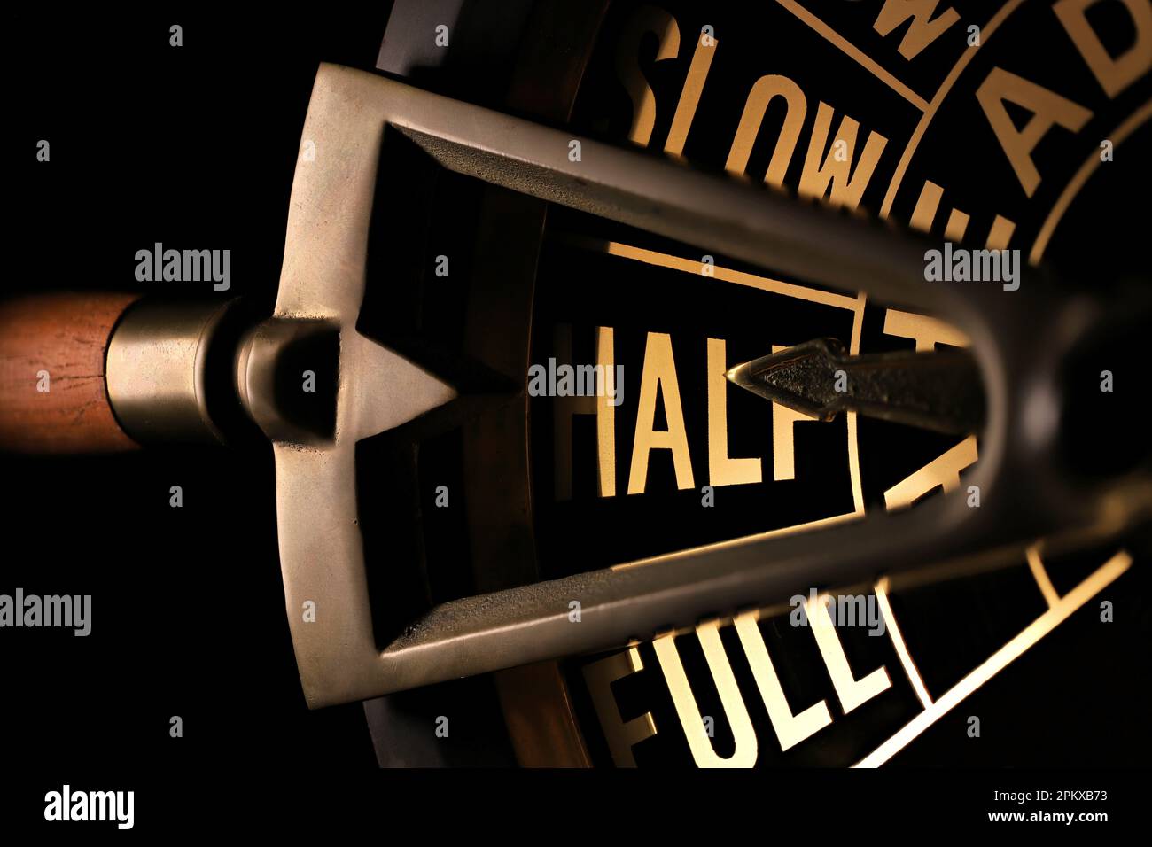 engine order telegraph in half ahead position Stock Photo - Alamy