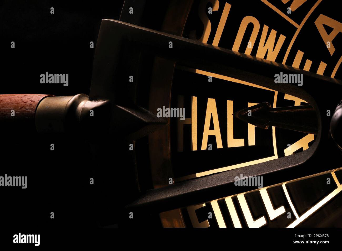 engine order telegraph in half ahead position Stock Photo - Alamy