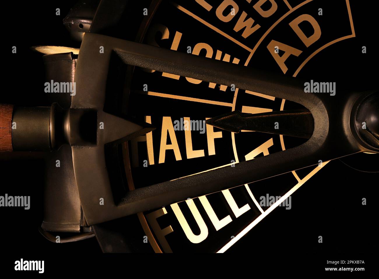 engine order telegraph in half ahead position Stock Photo - Alamy