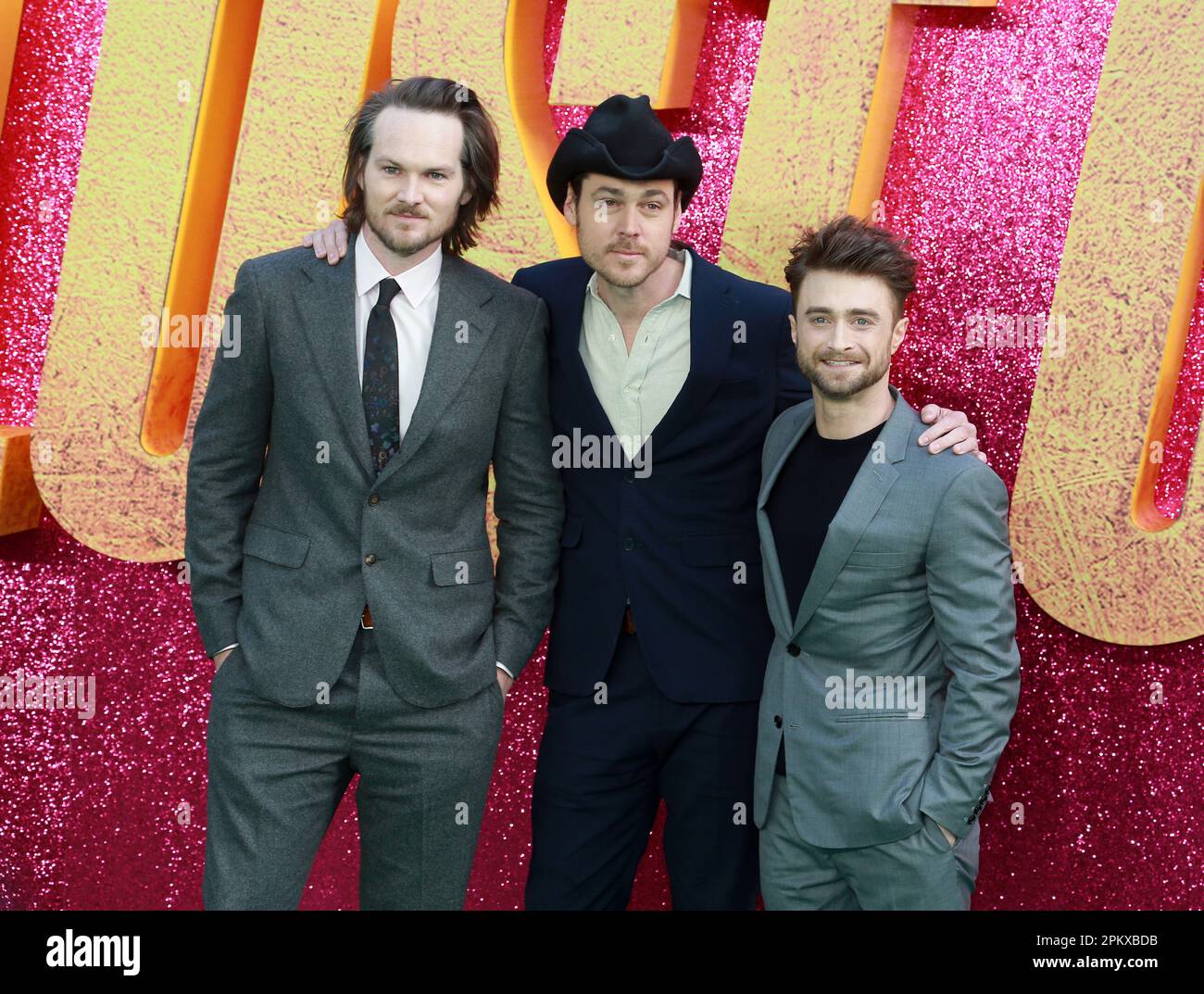 London, UK. 31st Mar, 2022. Adam Nee, Aaron Nee and Daniel Radcliffe ...