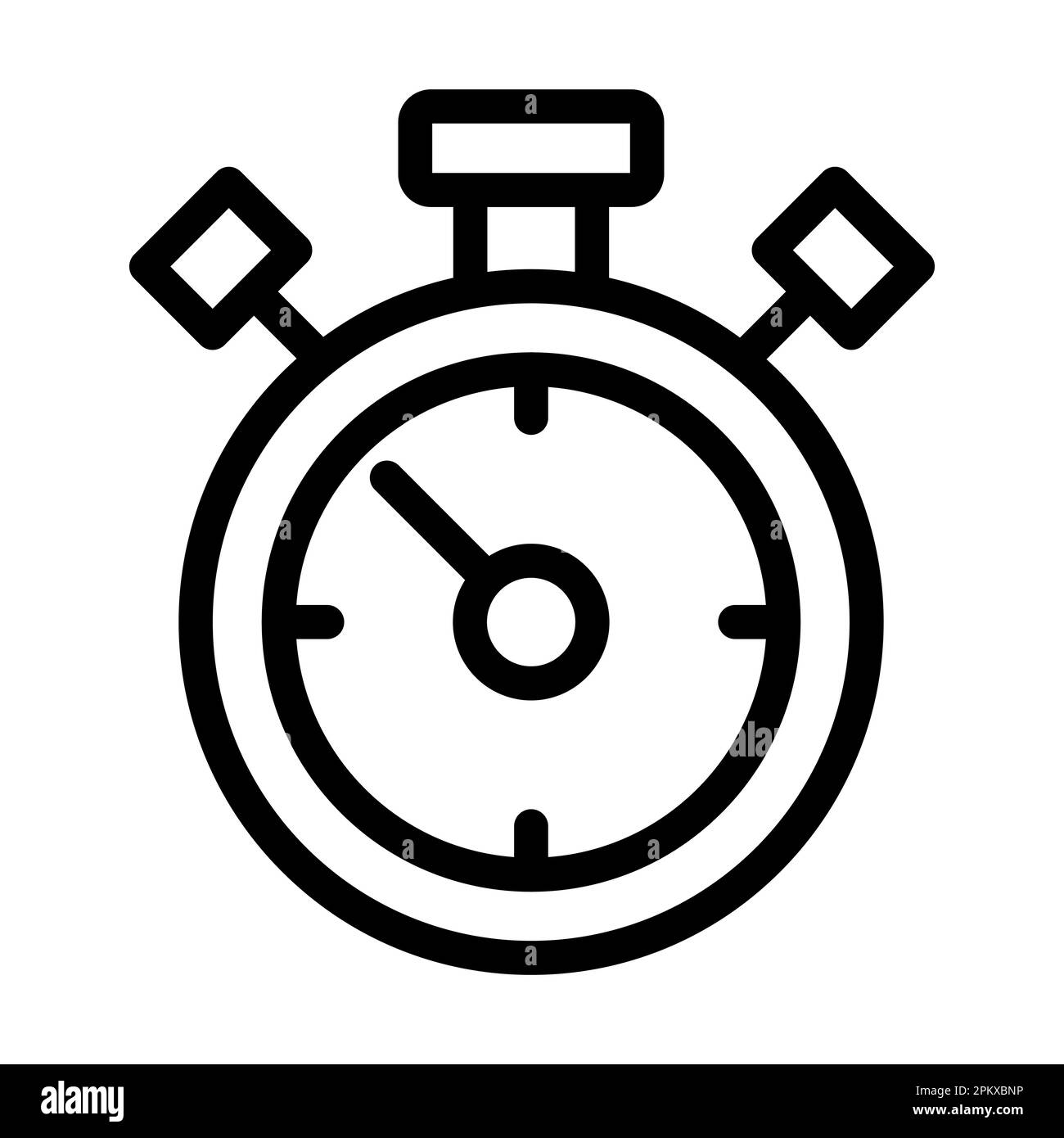 Stopwatch Vector Thick Line Icon For Personal And Commercial Use Stock Photo - Alamy
