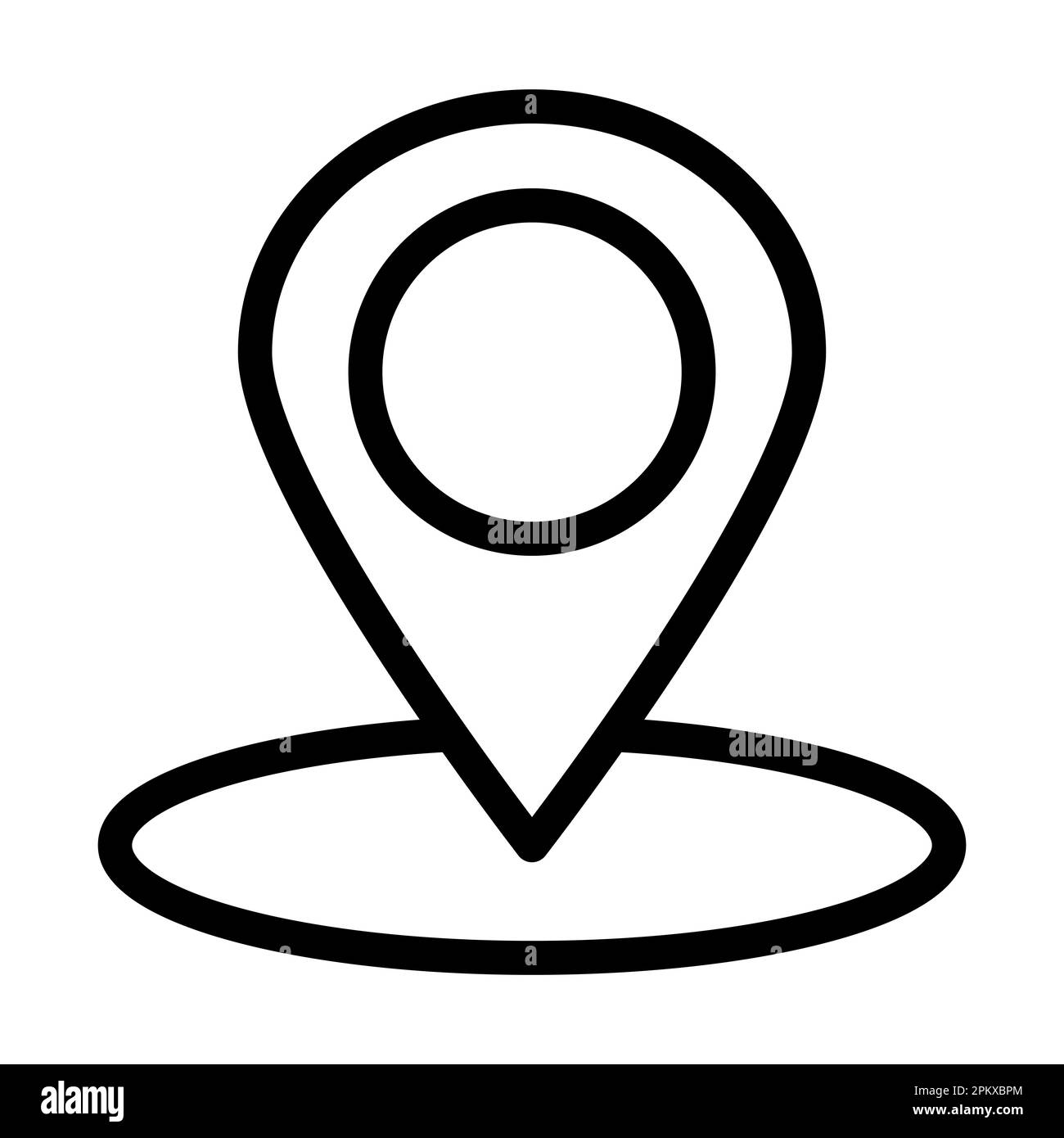 Pin Point Vector Thick Line Icon For Personal And Commercial Use Stock ...