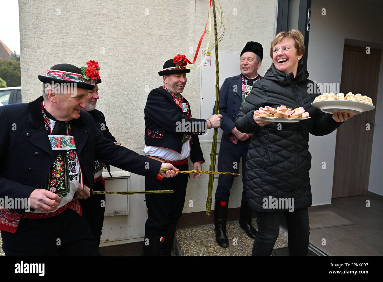 Kyjov, Czech Republic. 10th Apr, 2023. Members of the male choir ...