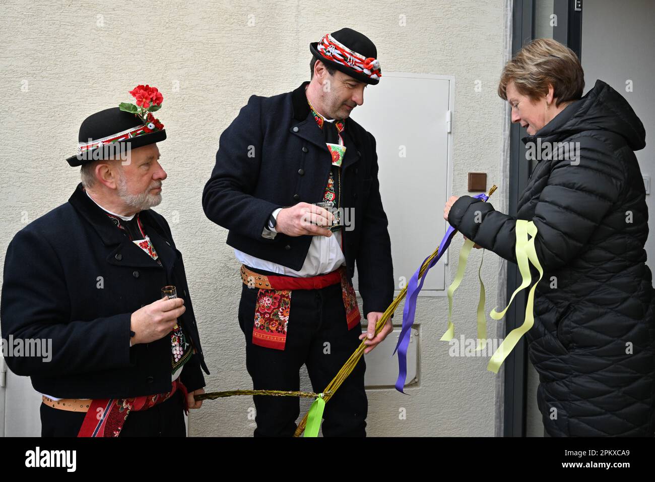 Kyjov, Czech Republic. 10th Apr, 2023. Members of the male choir ...
