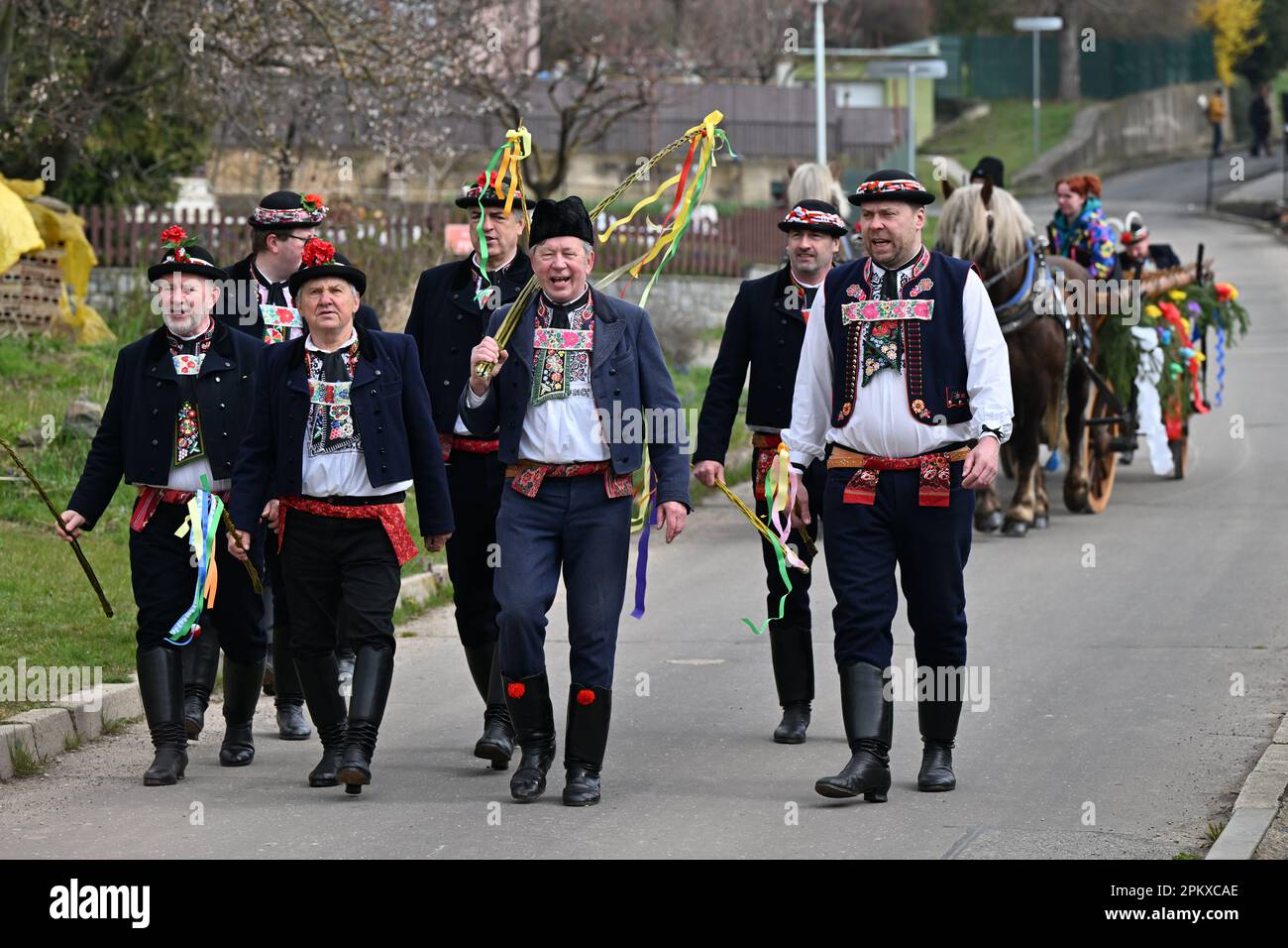 Kyjov, Czech Republic. 10th Apr, 2023. Members of the male choir ...