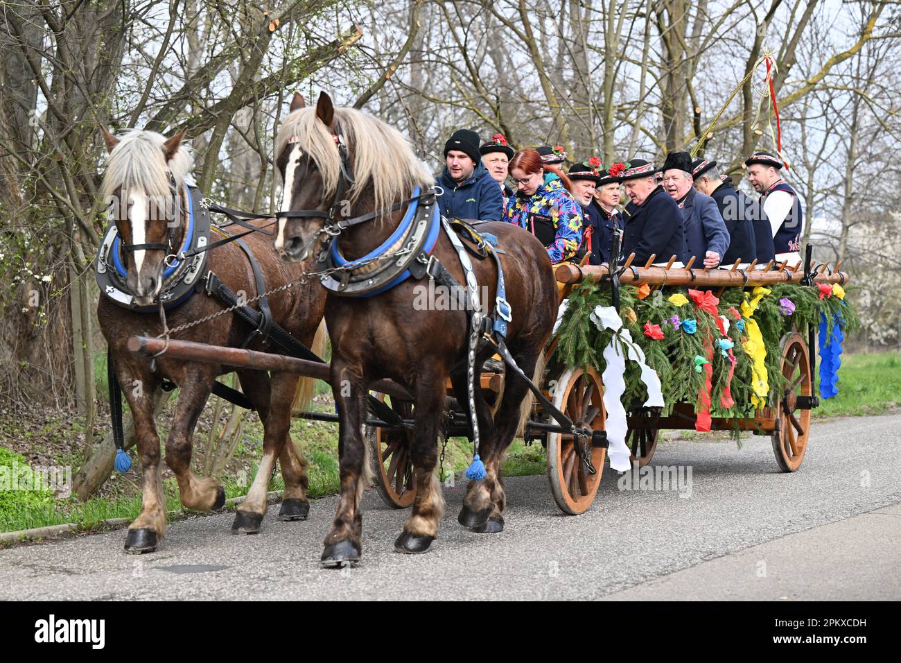 Kyjov, Czech Republic. 10th Apr, 2023. Members of the male choir ...