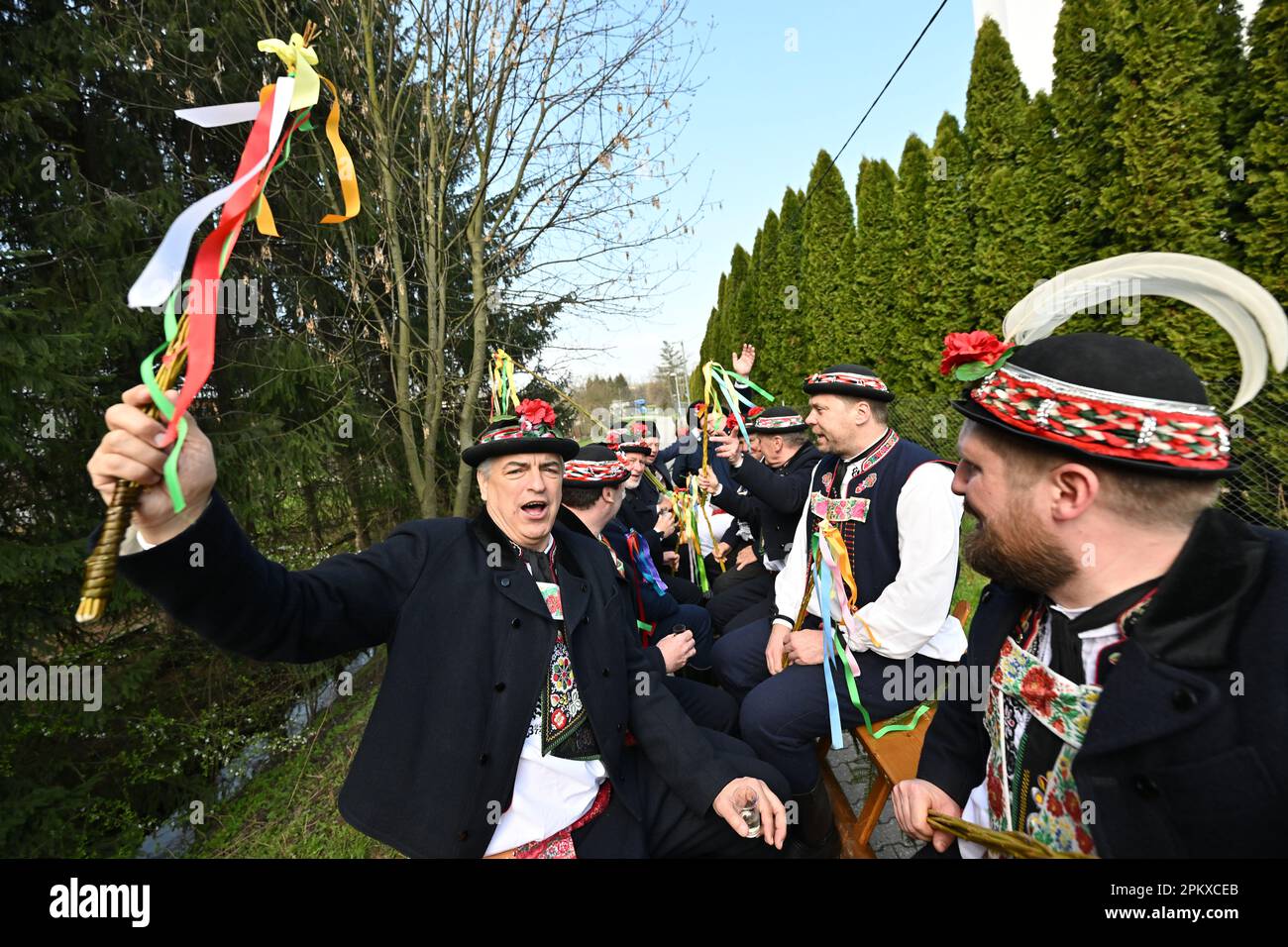 Kyjov, Czech Republic. 10th Apr, 2023. Members of the male choir ...