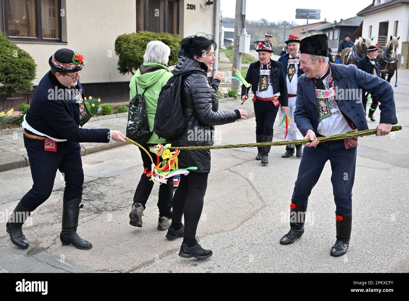 Kyjov, Czech Republic. 10th Apr, 2023. Members of the male choir ...