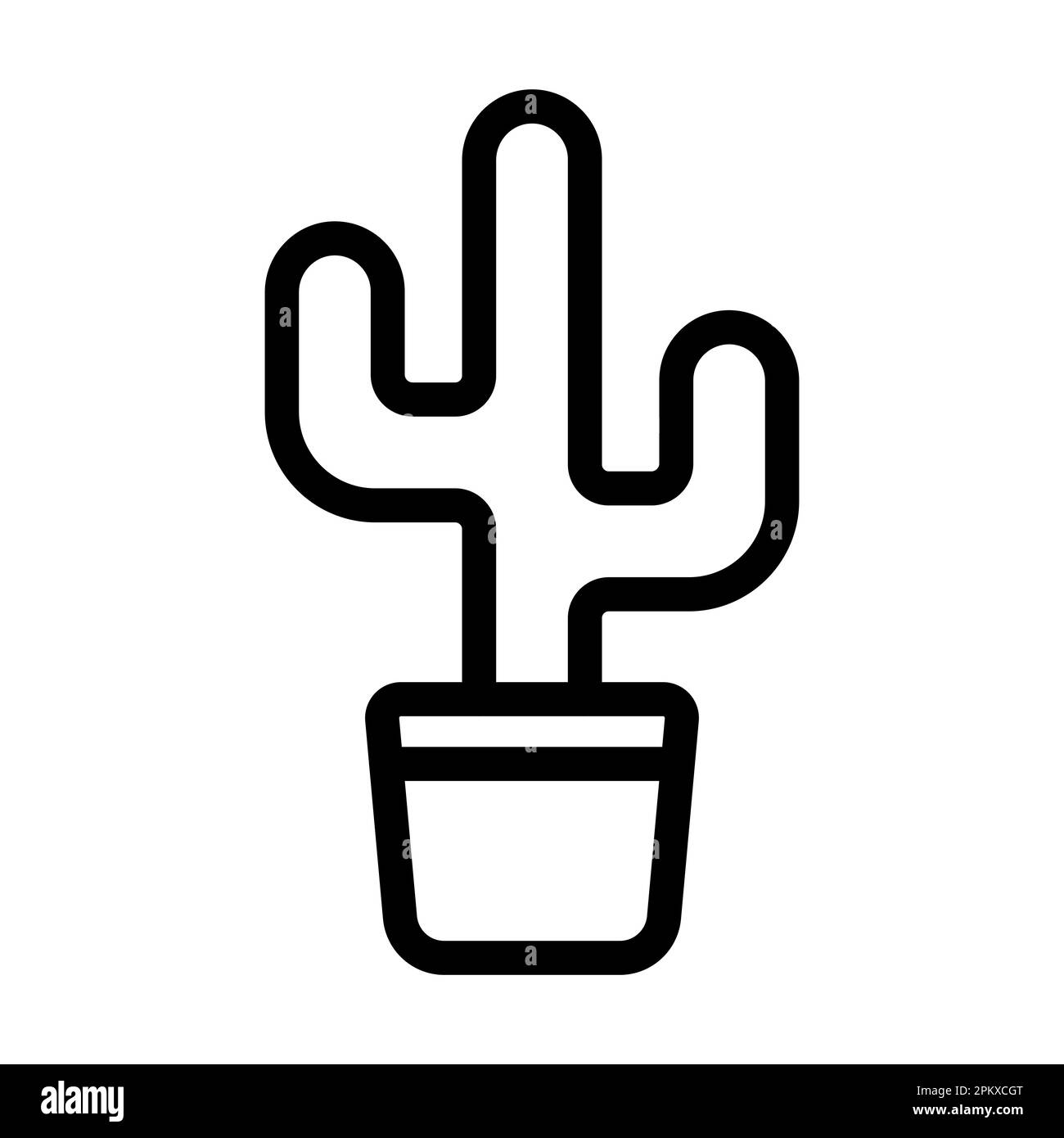 Cactus Vector Thick Line Icon For Personal And Commercial Use Stock ...