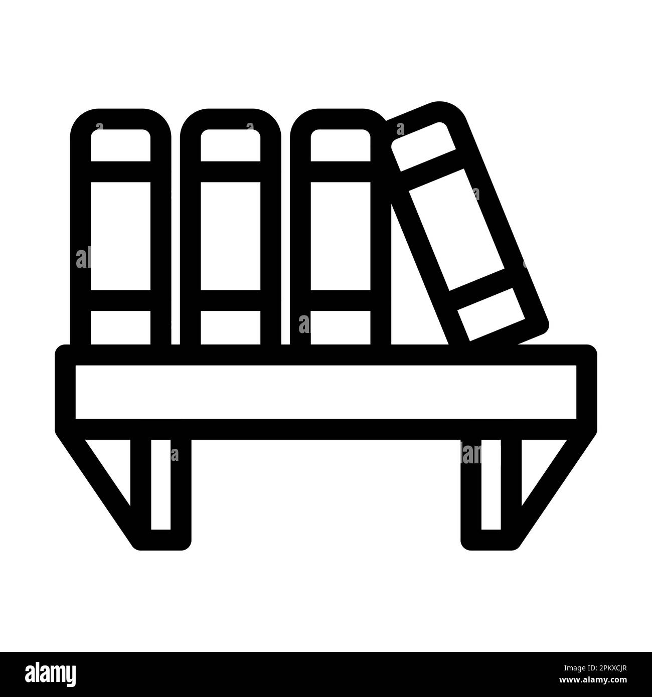 Bookshelf Vector Thick Line Icon For Personal And Commercial Use Stock ...