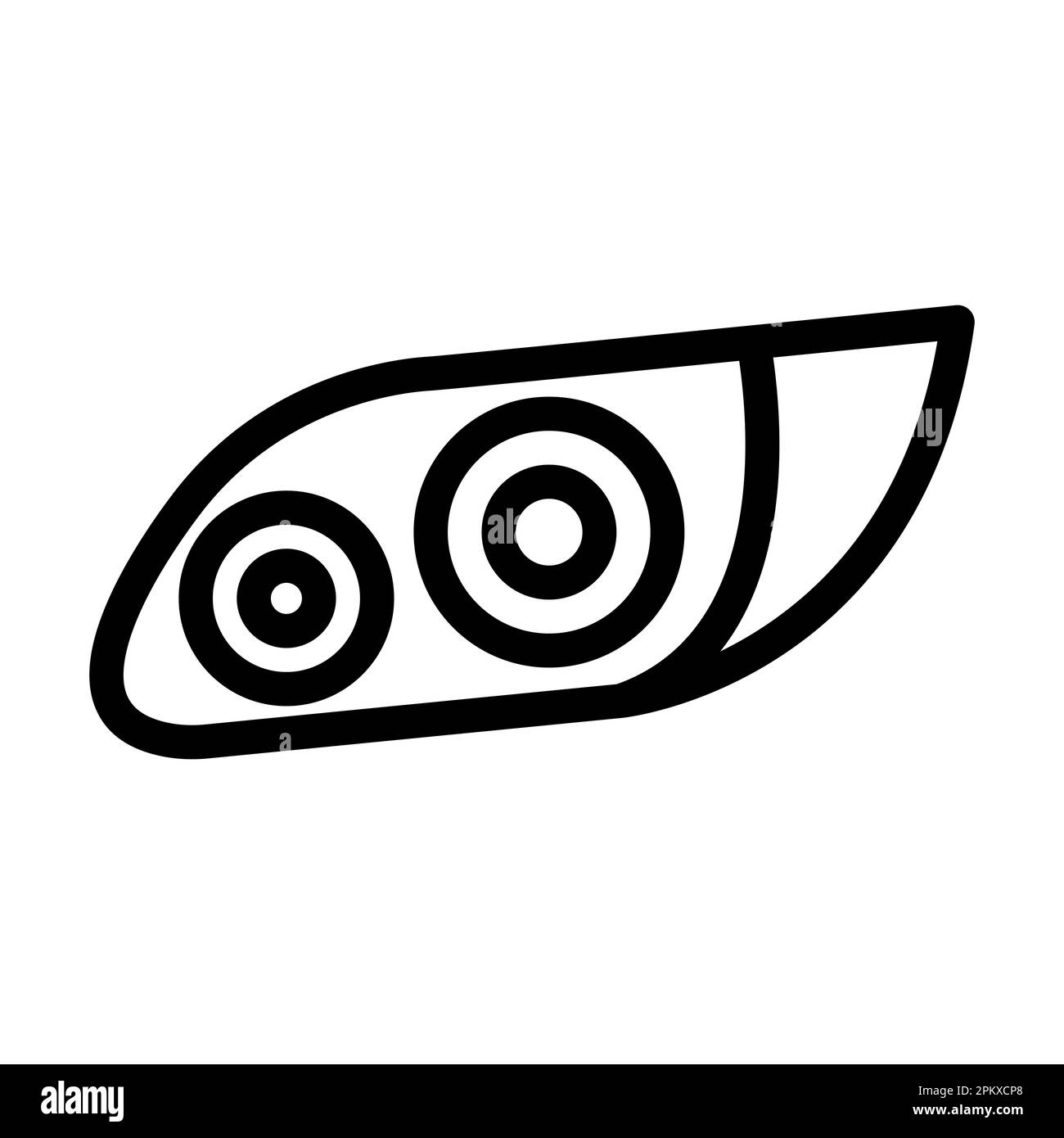 Headlight Vector Thick Line Icon For Personal And Commercial Use Stock ...