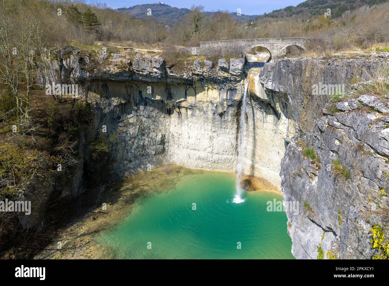 Sopot waterfall with a stone bridge in Istra, Croatia Stock Photo - Alamy