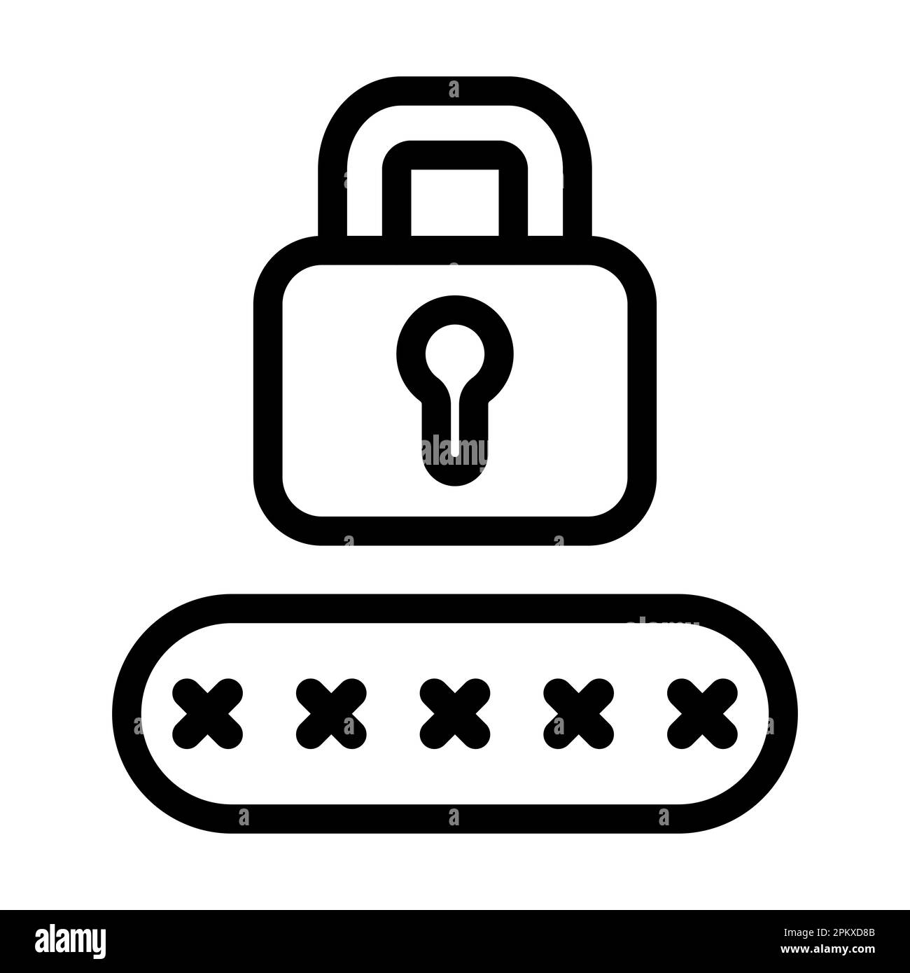 Security Pin Vector Thick Line Icon For Personal And Commercial Use ...