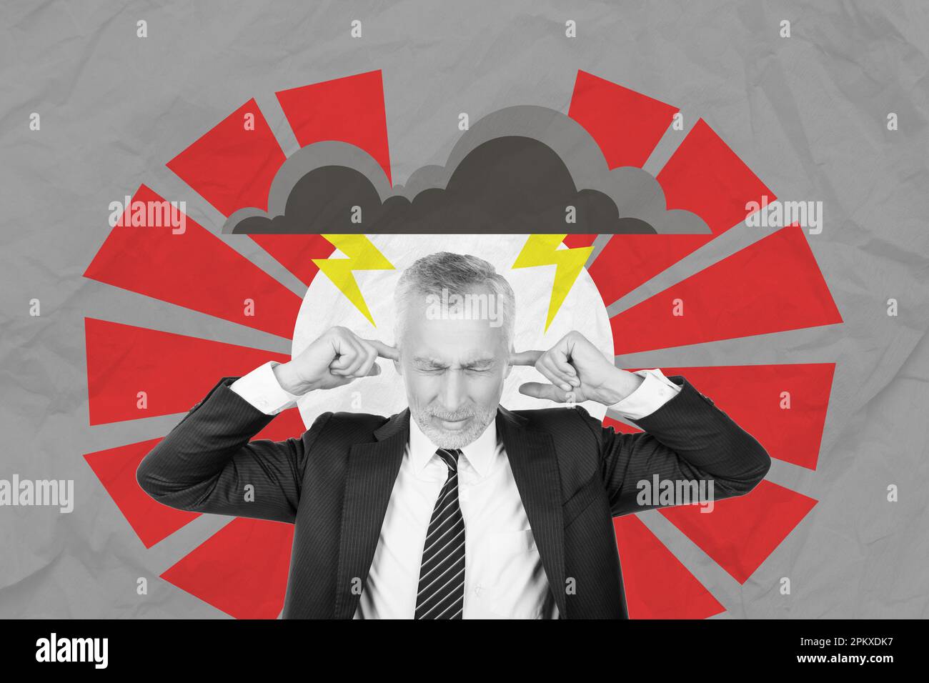 Picture image poster collage of annoyed disappointed man avoid ignore ...