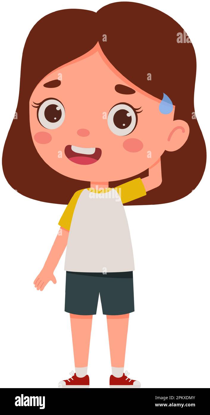 Cartoon Confused Girl