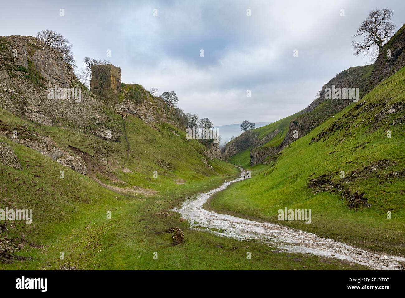 Cavedale a dry limestone valley in the peak district national park ...