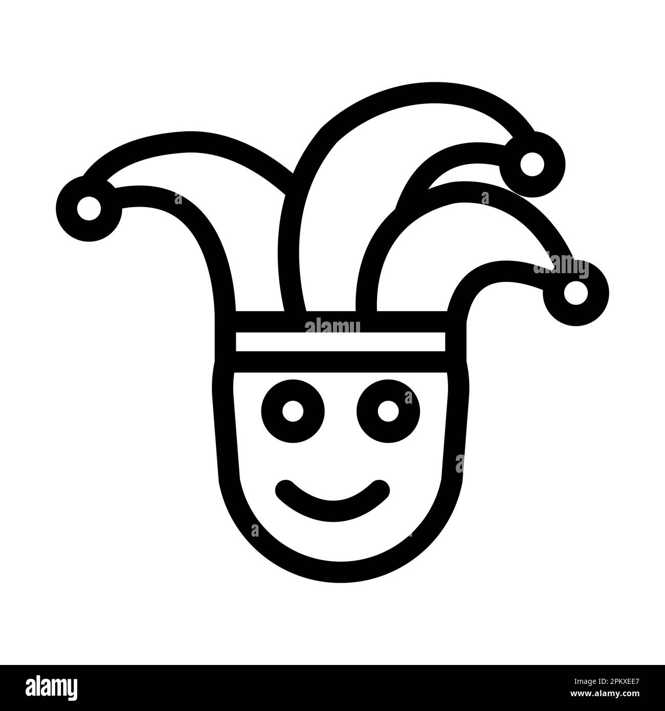 Jester Vector Thick Line Icon For Personal And Commercial Use Stock ...