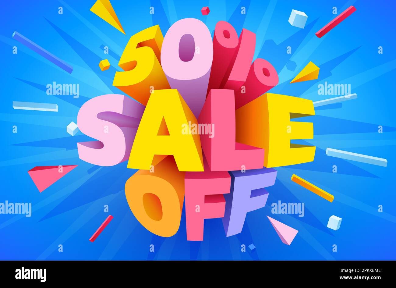 50 percent Off. Discount creative composition. Mega Sale. Vector ...