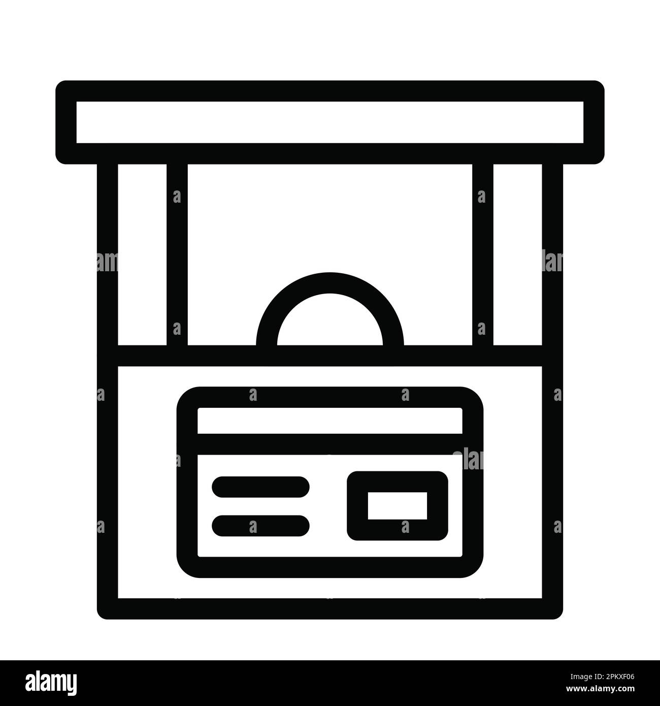 Ticket Counter Vector Thick Line Icon For Personal And Commercial Use ...