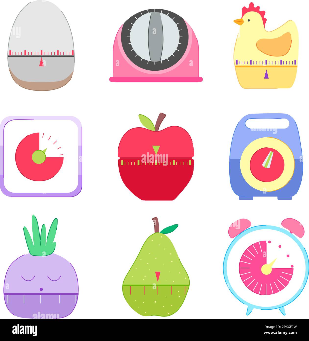 kitchen timer set cartoon vector illustration Stock Vector Image & Art ...