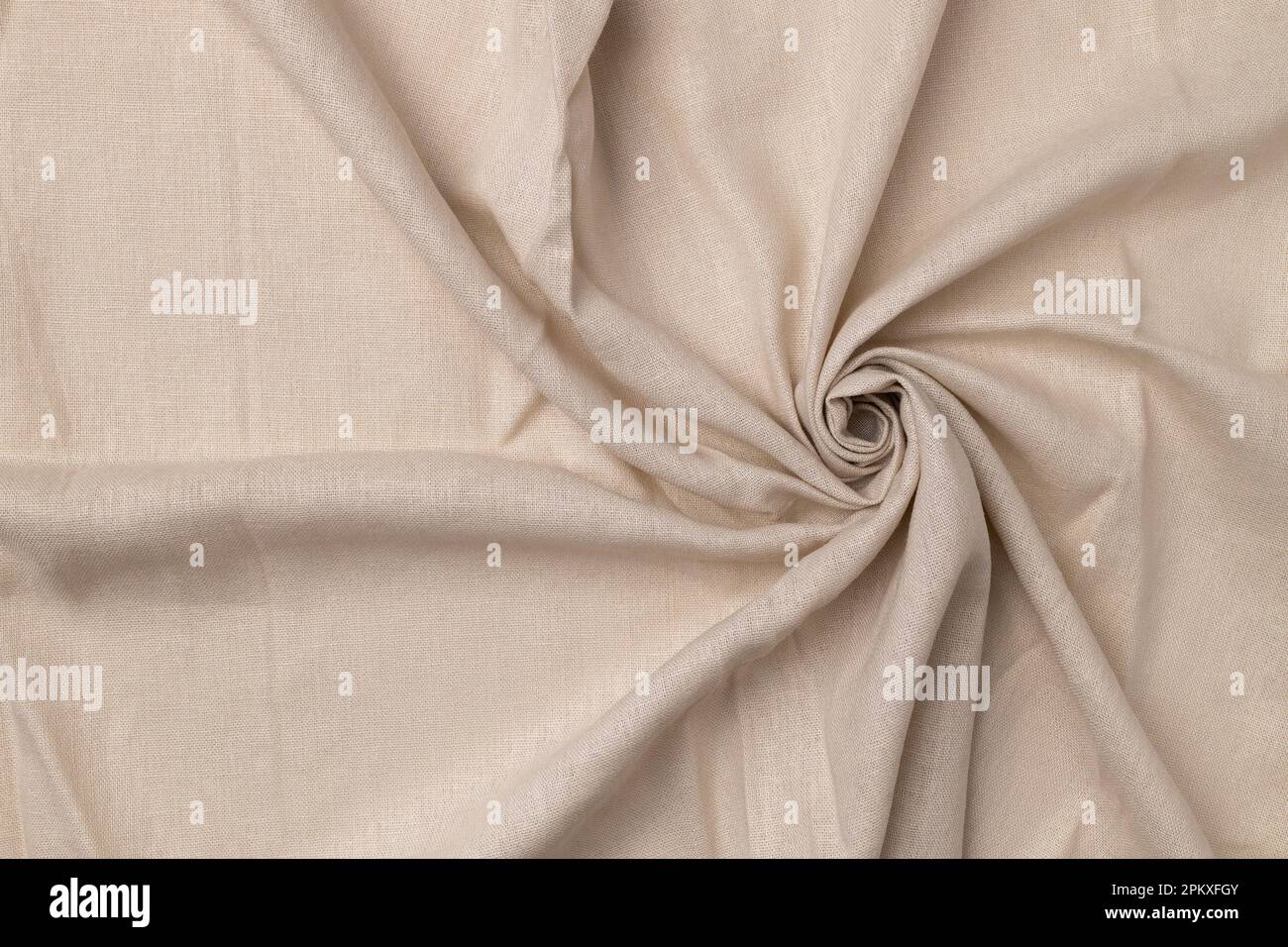 Natural linen fabric texture. Flaxen circular spiral textile background ...