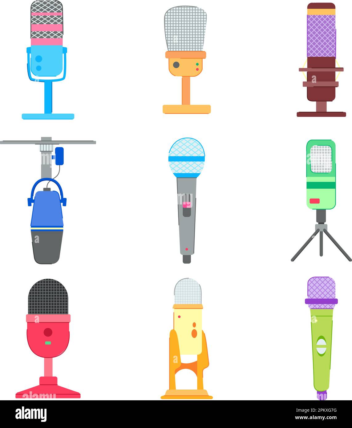 microphone music set cartoon vector illustration Stock Vector Image ...