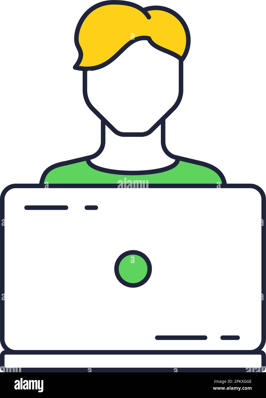 Laptop computer user icon vector isolated on white Stock Vector Image ...