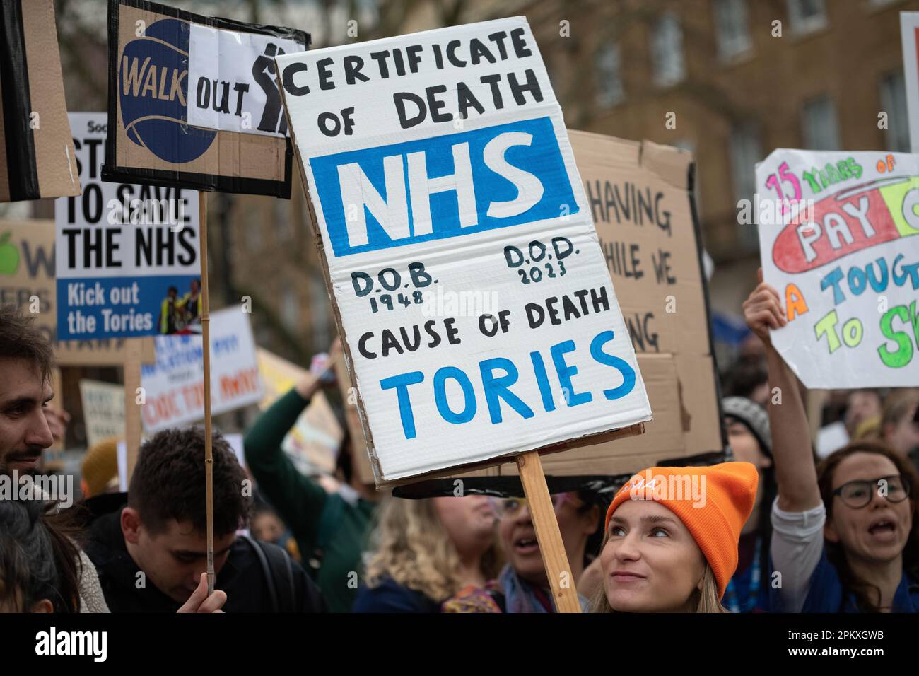 London, UK. 13 March, 2023. Striking National Health Service (NHS ...