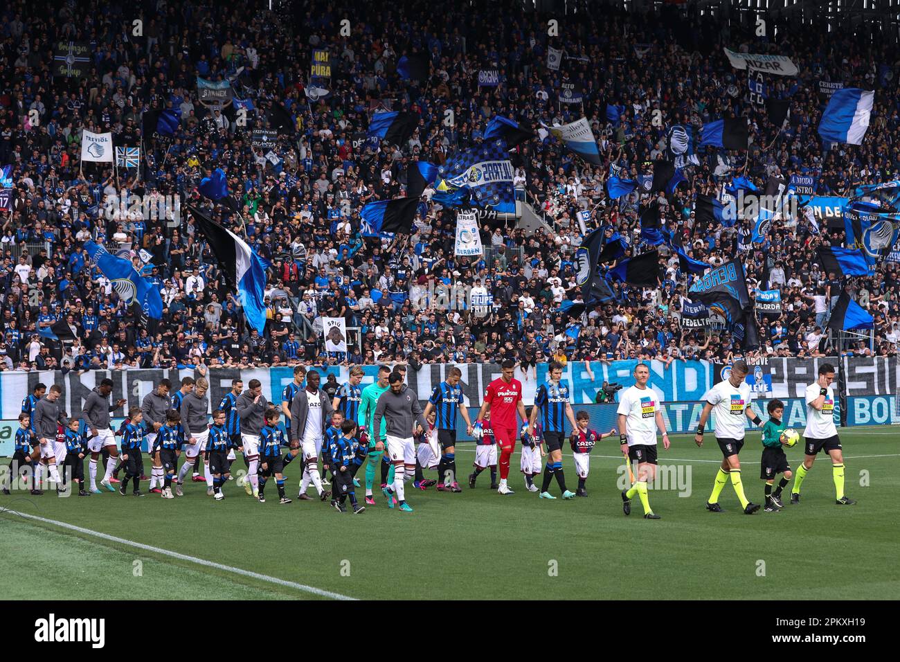 Bergamo, Italy. 08th Apr, 2023. Italy, Bergamo, april 08 2023: teams ...
