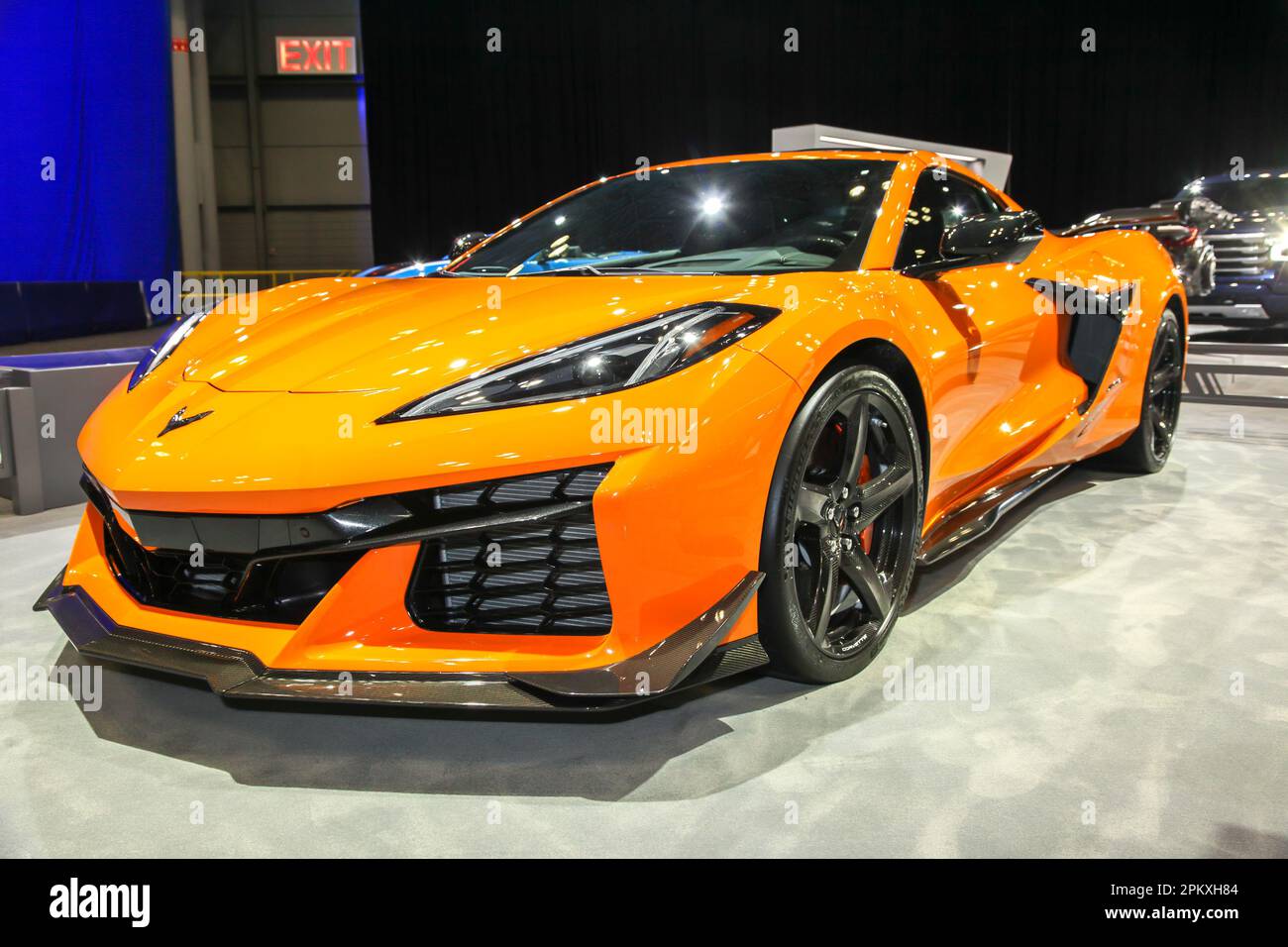 NEW YORK, NY, USA - APRIL 5, 2023: New 2023 Chevrolet Corvette Z06 3LZ Coupe showing at New York ...
