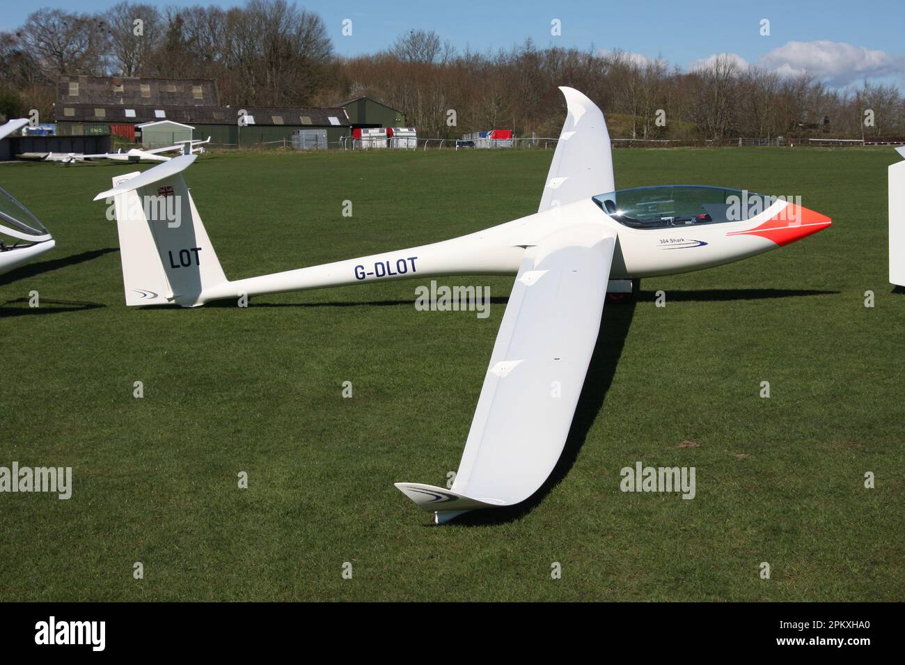 A Glasflugel 304 Shark glider at a private airfield West Sussex Stock ...