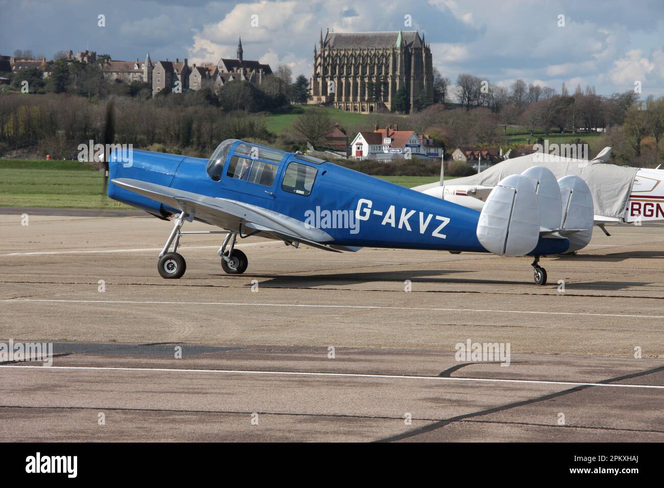 A Miles M38 Messenger on the ramp at Brighton City Airport Shoreham ...