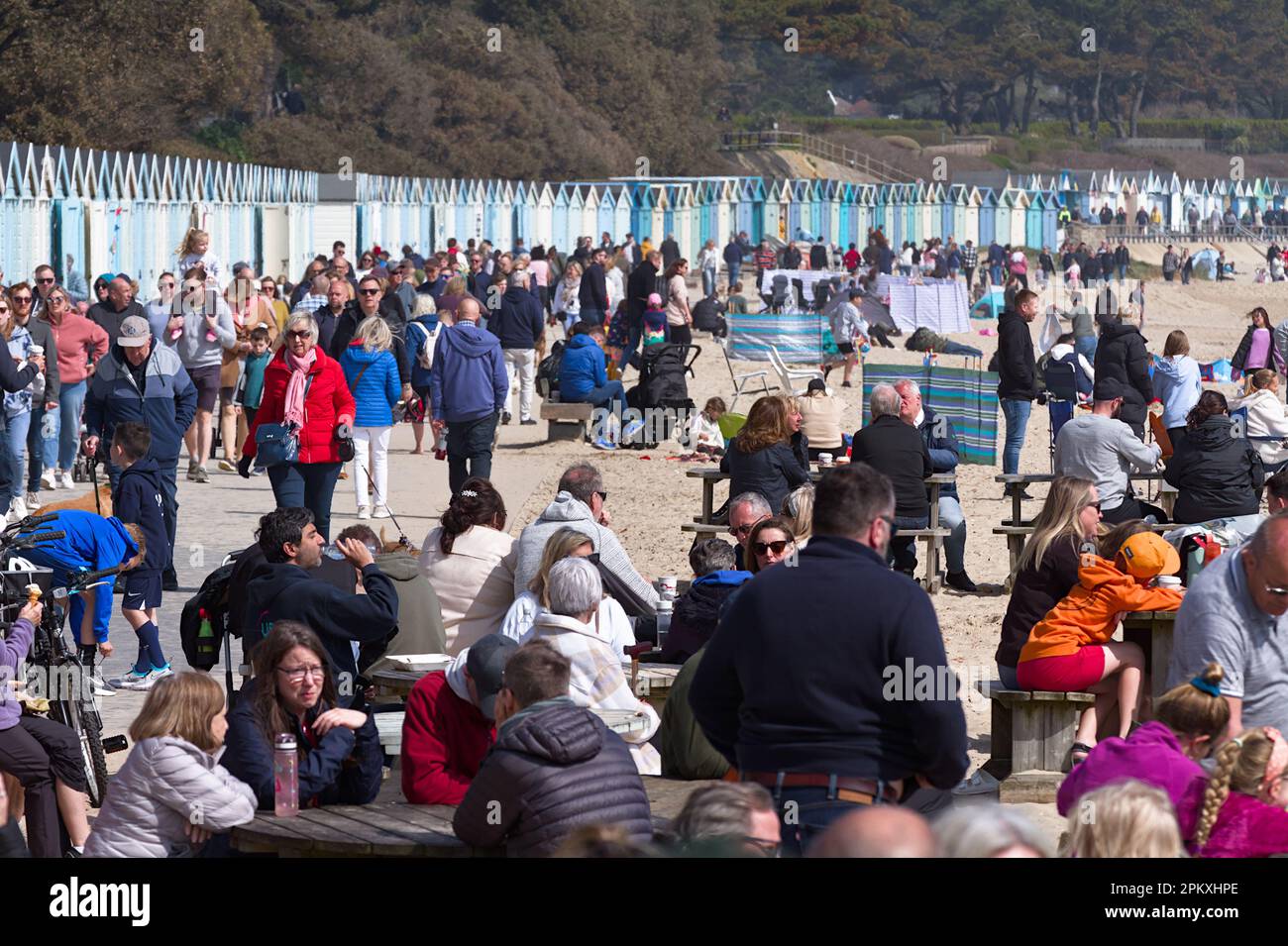 Christchurch, England UK. 9th April. Crowds, Families, Walking On Avon ...