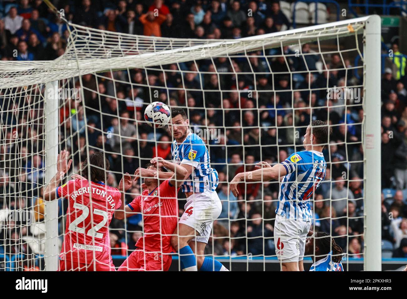 Matty Pearson #4 of Huddersfield Town scores to make it 1-0 during the ...