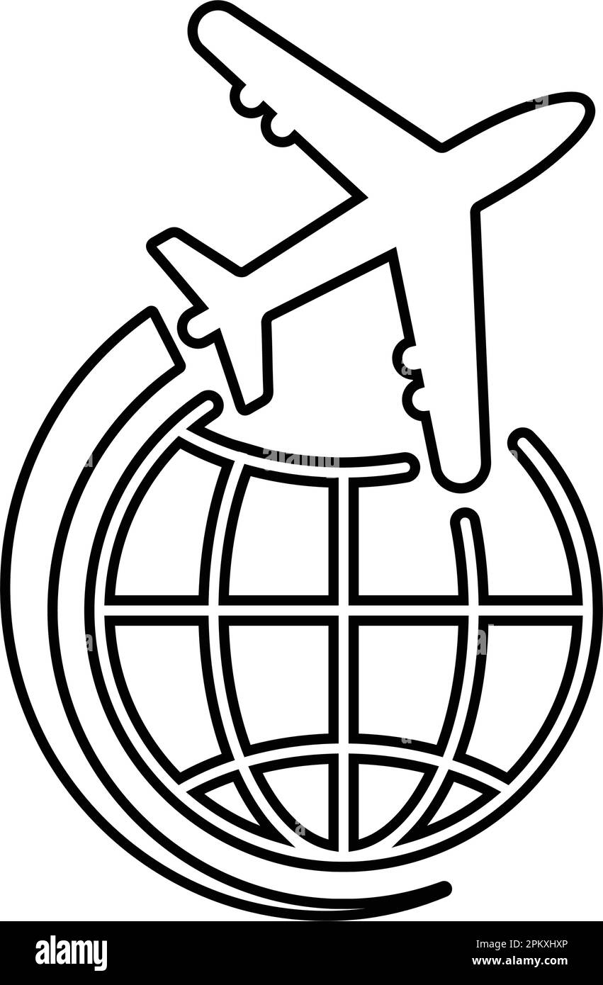 Abroad, flight icon - Use for commercial purposes, print media, web or ...