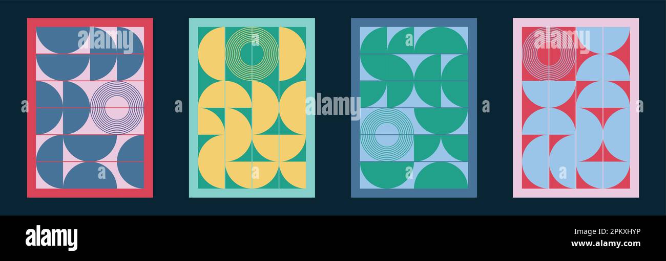 Abstract geometric wall art posters. Mid century modern inspired ...