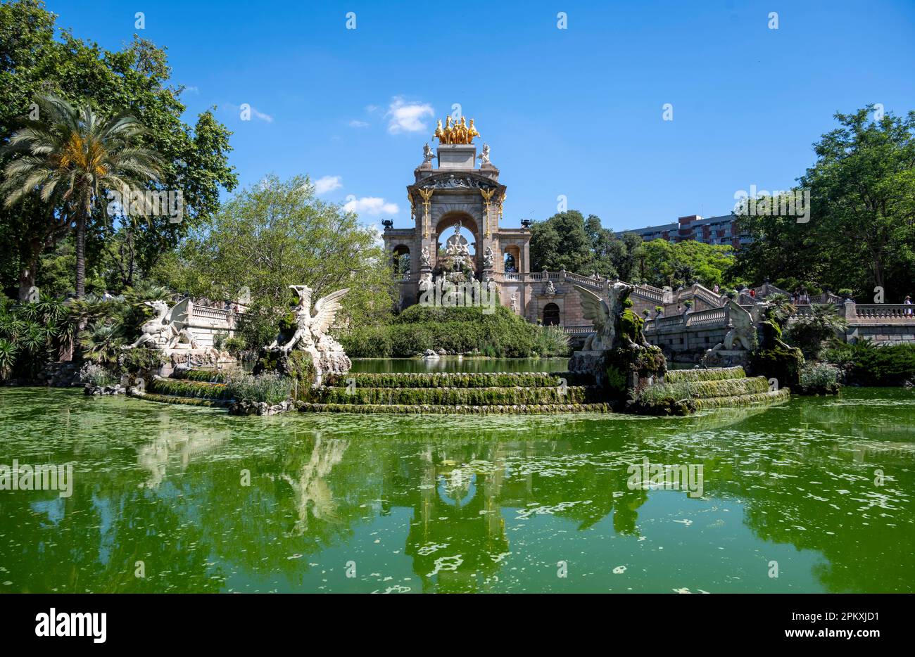 Fountain Font de la Cascada with waterfall, water features, Parc de la ...