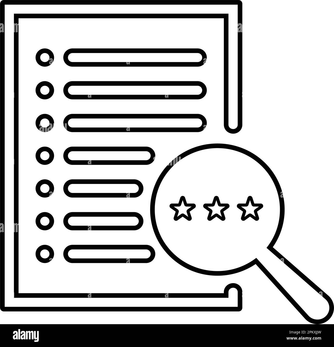 Assessment, review file icon is isolated on white background. Use for ...