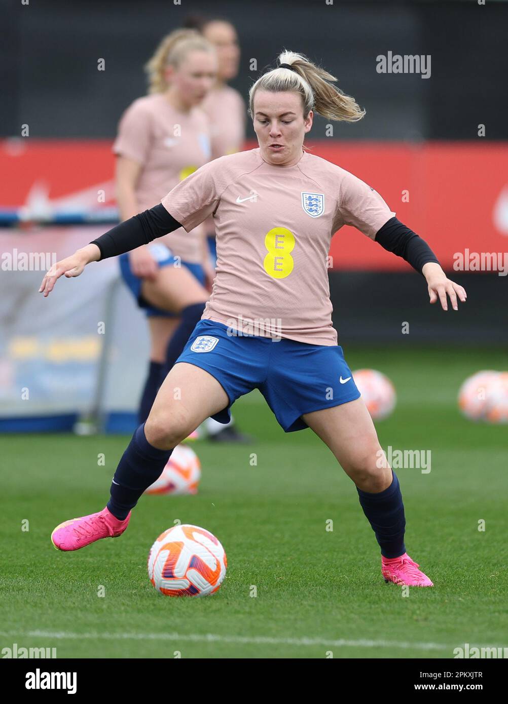 England's Lauren Hemp during a training session at The Lensbury Resort ...