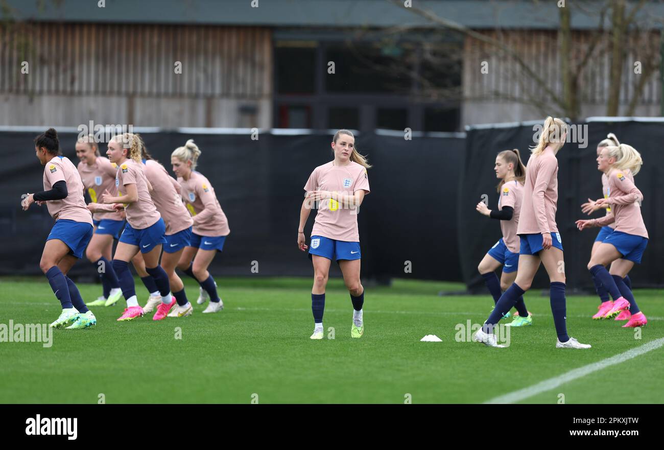 England's Ella Toone during a training session at The Lensbury Resort ...