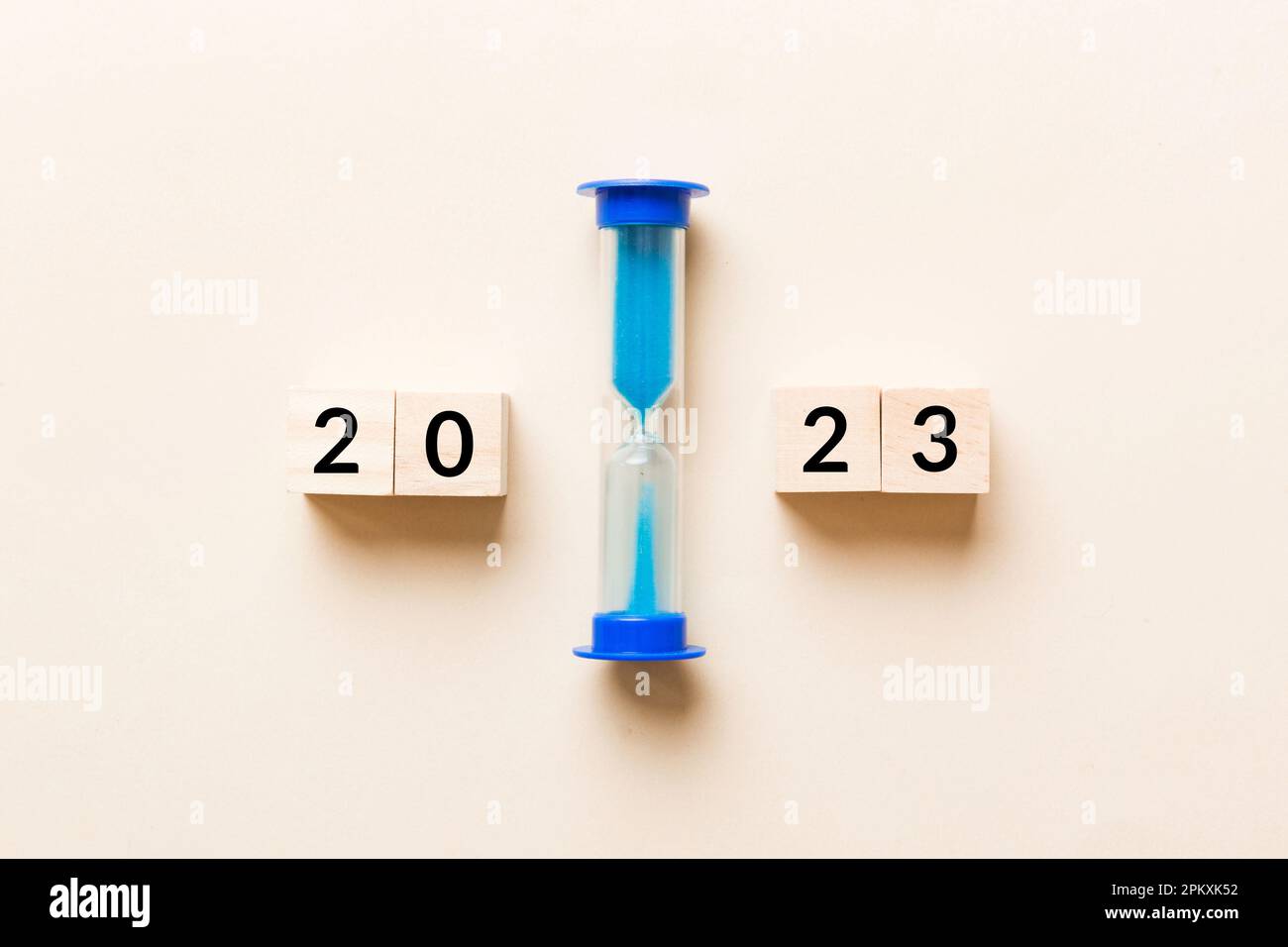 New Year 2023 sand timer. Resolution, time, plan, goal, motivation ...