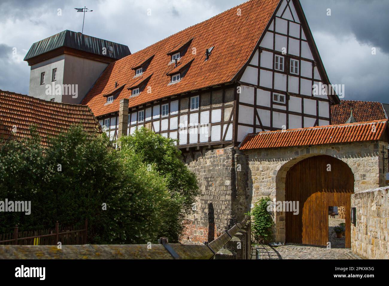 World Heritage Half-Timbered Town Quedlinburg Harz Mountains Stock ...