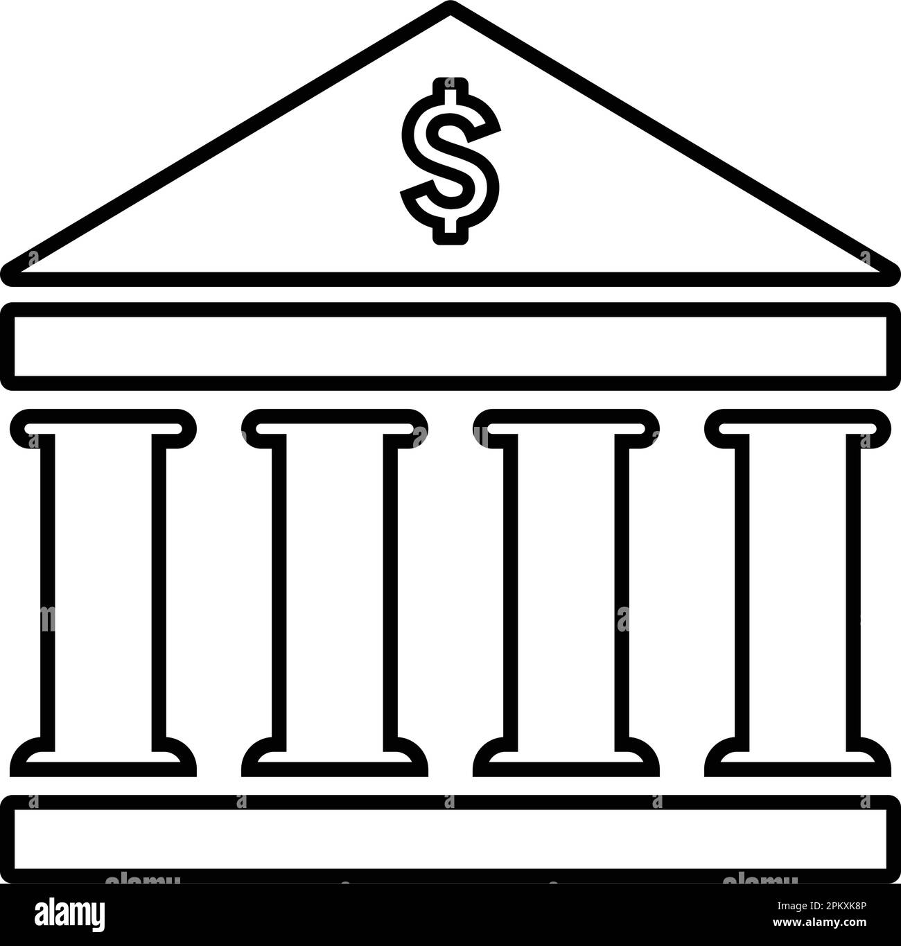 Bank icon financial institution Black and White Stock Photos & Images ...