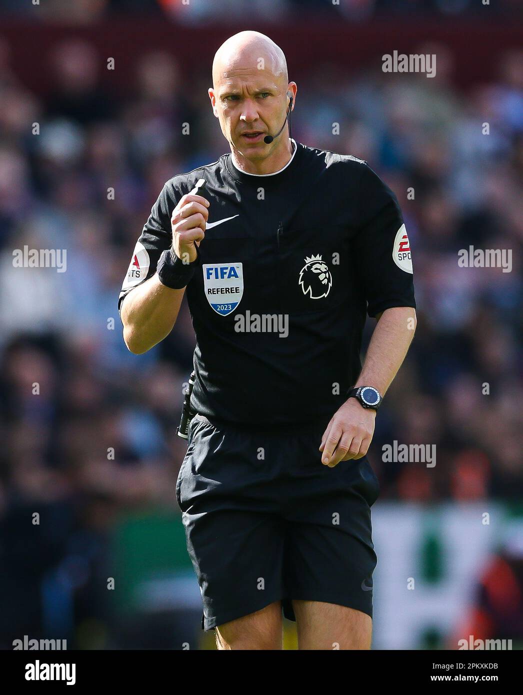 Referee Antony Taylor during the Premier League match at Villa Park ...